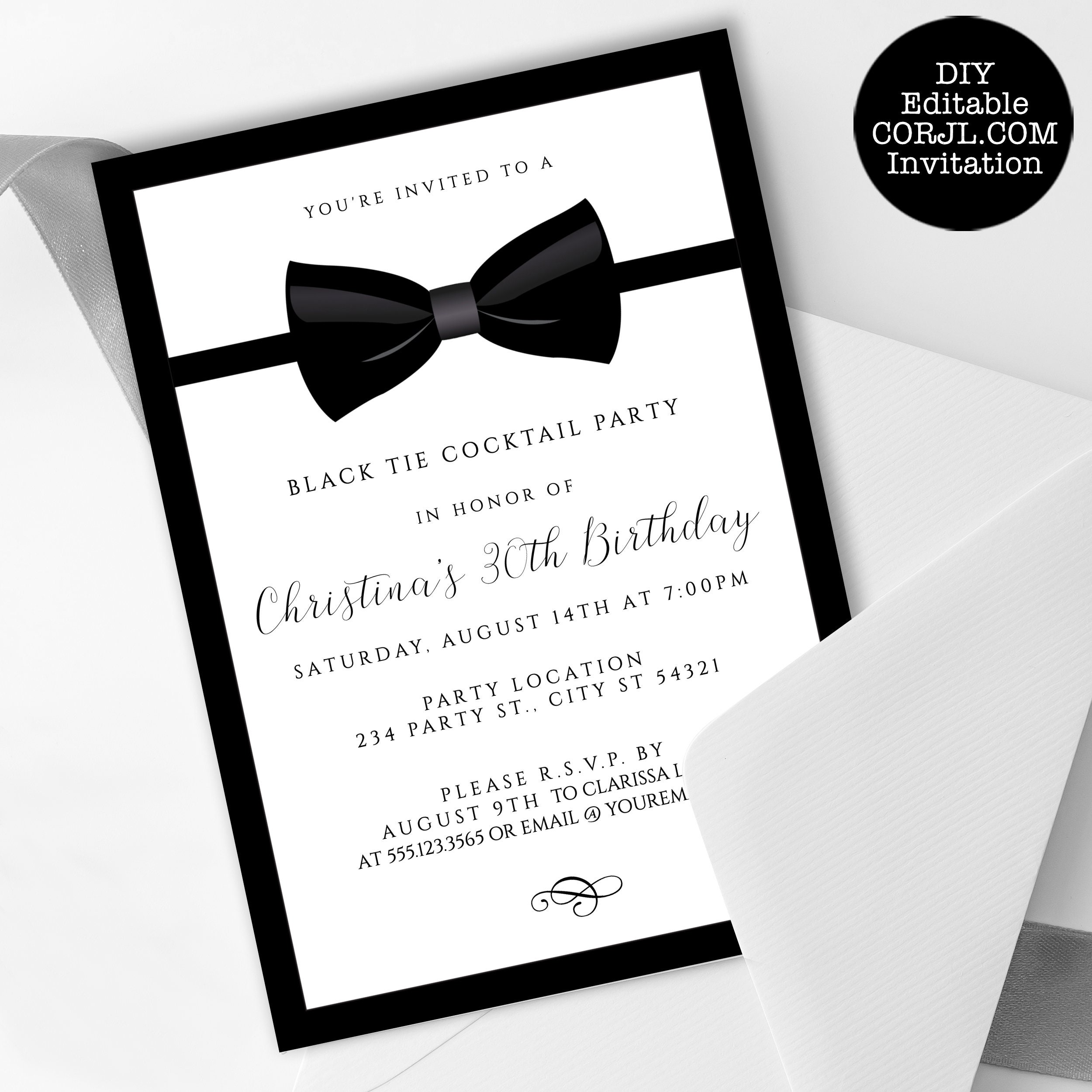 Black Tie Event Invitation