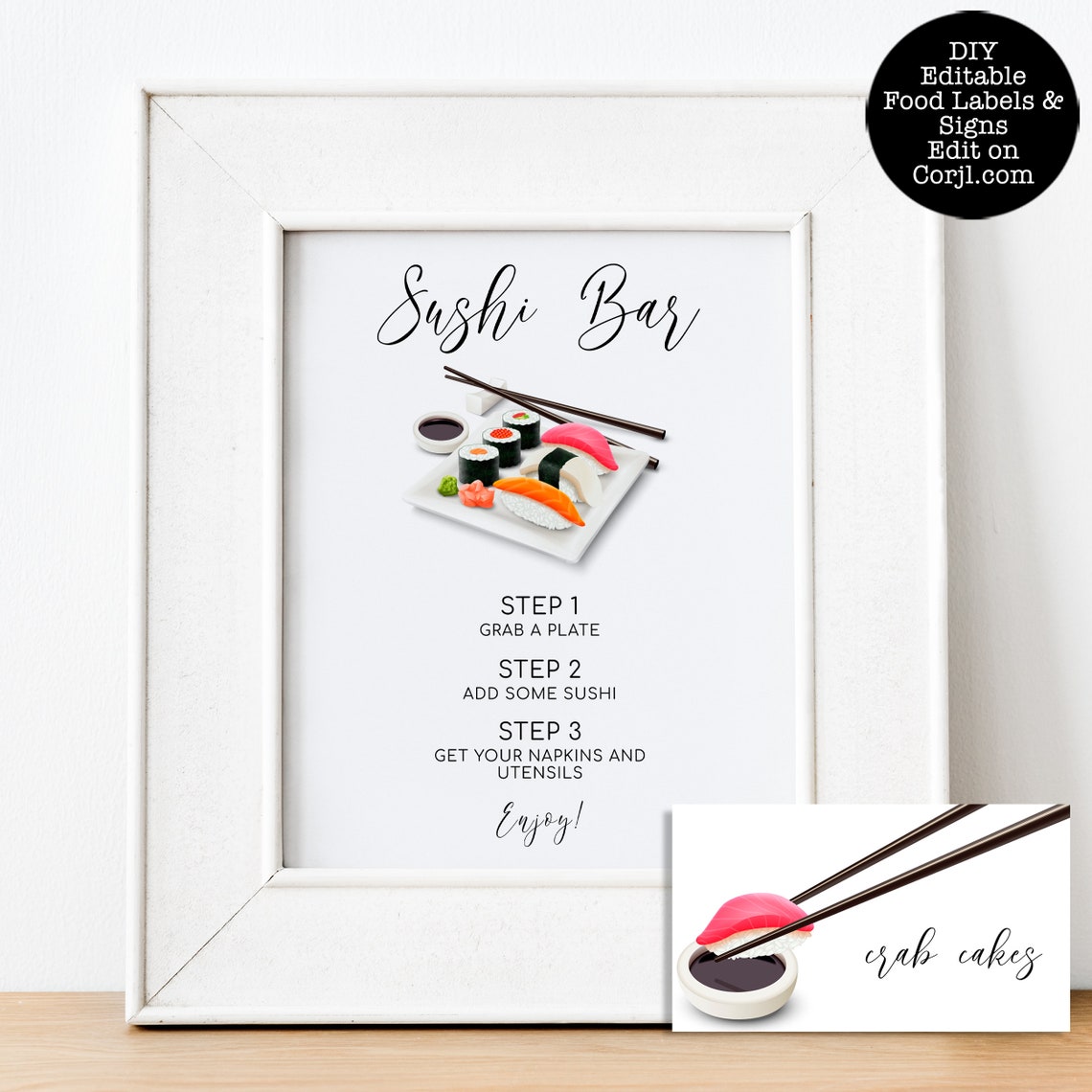 Sushi Food Signs Sushi Food Labels Sushi Themed Food Sign - Etsy