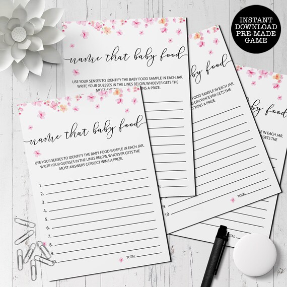 Pink Floral Baby Shower Game Name That Baby Food Instant Download Pink Themed Shower Game pink-floral-baby-shower-game-name-that-baby-food-instant-download-pink-themed-shower-game