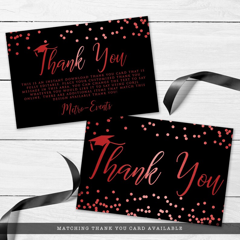 Red Foil Graduation Party Invitations Graduation Party | Etsy