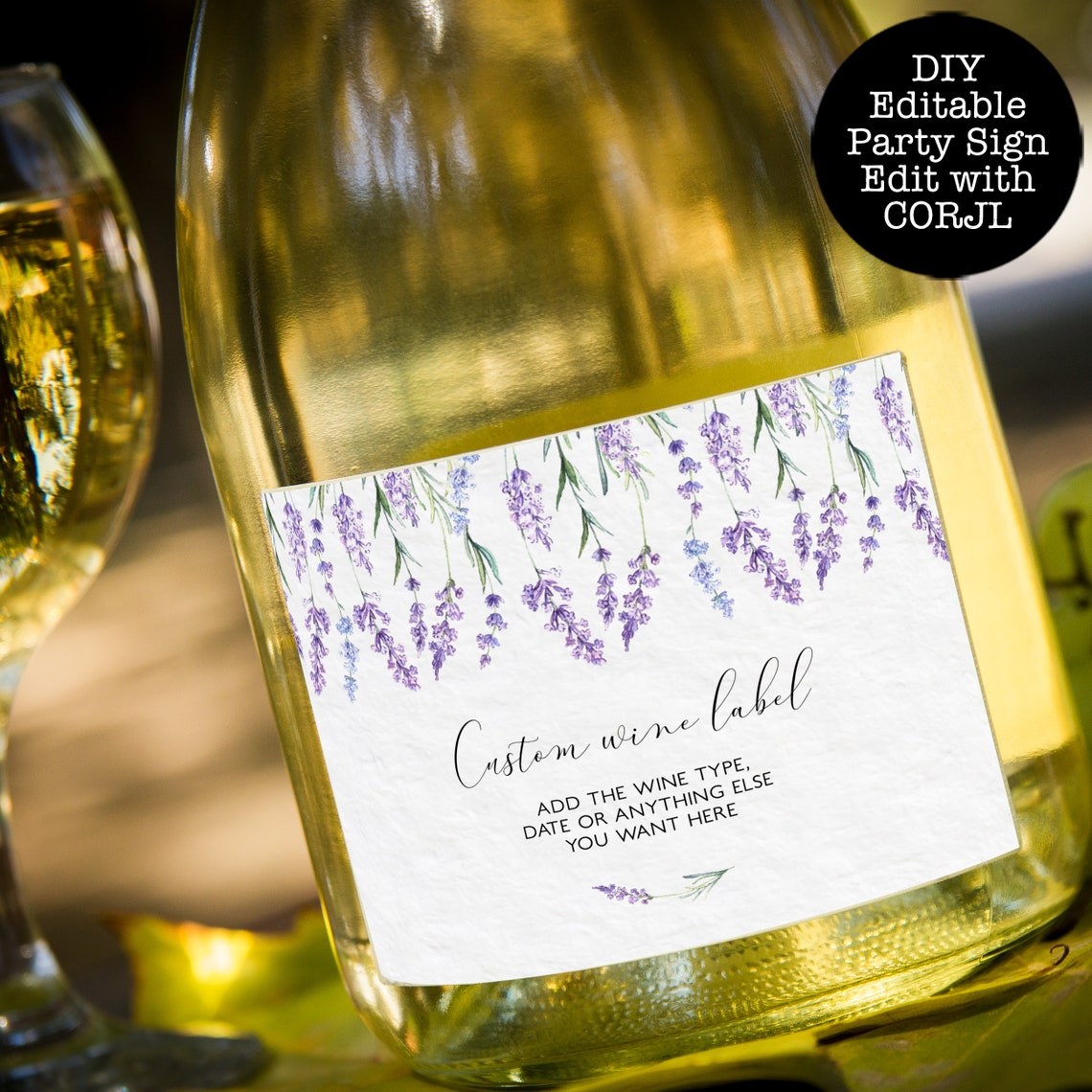 Lavender Wine Labels Printable Wine Label Custom Wine - Etsy