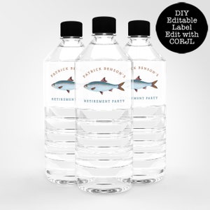 Gone Fishing Water Bottle Labels, Printable Drink Labels, Custom Labels ...