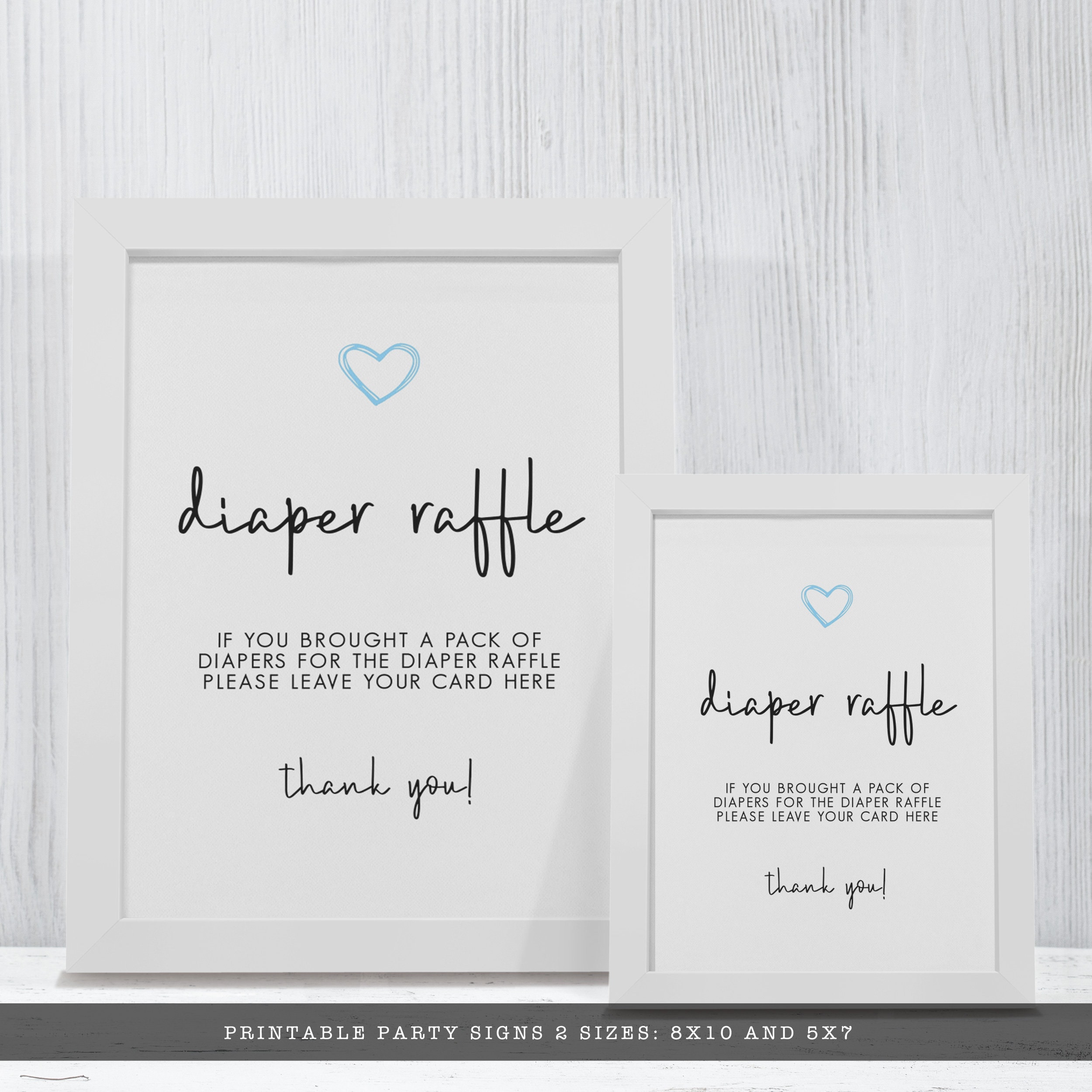 Diaper Raffle Sign Blue Diaper Raffle Signs Instant Download | Etsy