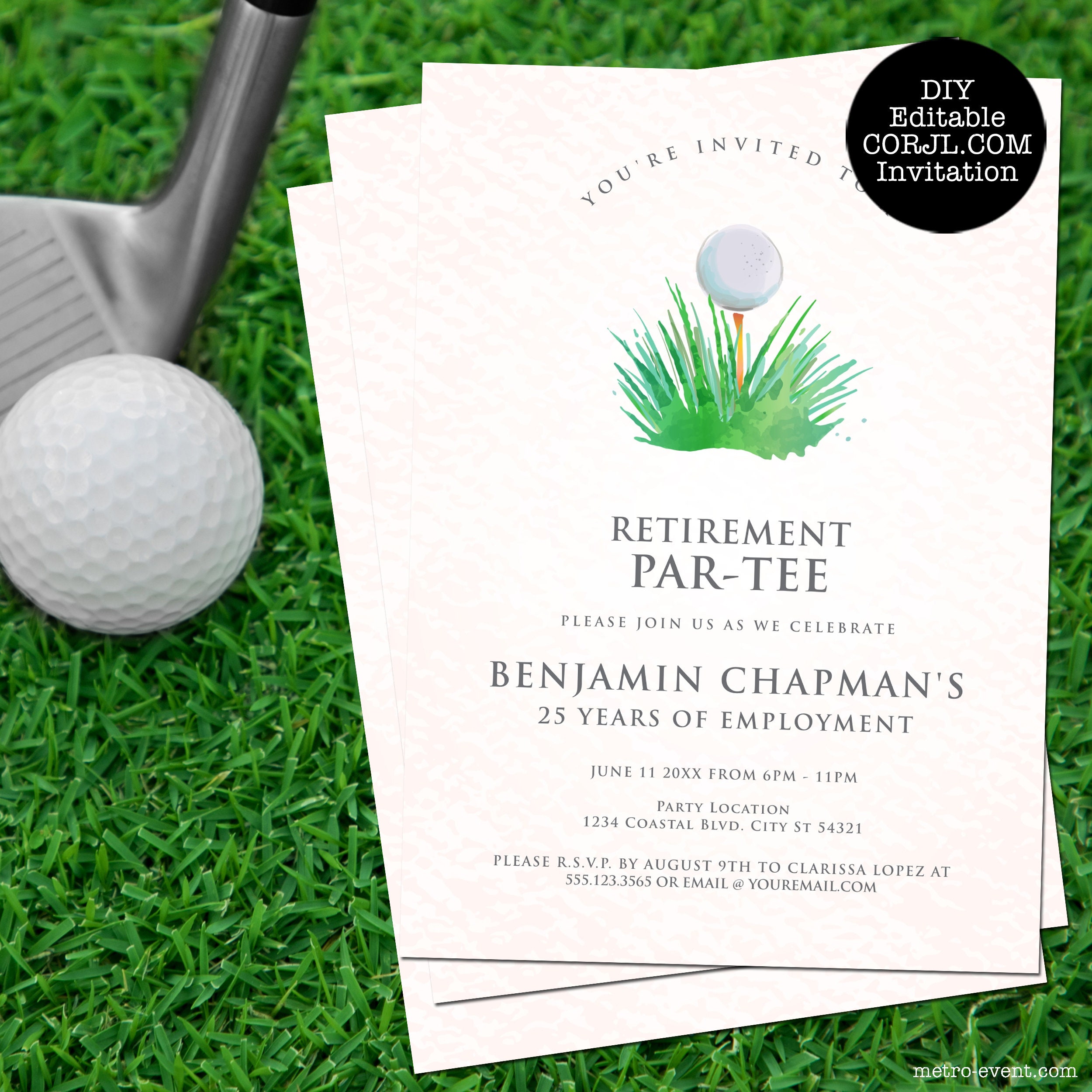 Golf Retirement Party Invitations Golf Invitations Golfing - Etsy Australia