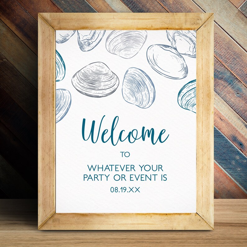 Clambake Welcome Sign Clambake Signs Ocean Welcome Template - Etsy