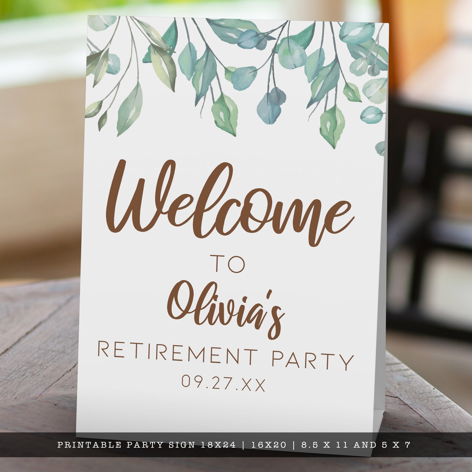 Green Foliage Welcome Sign Printable Party Sign Greenery | Etsy