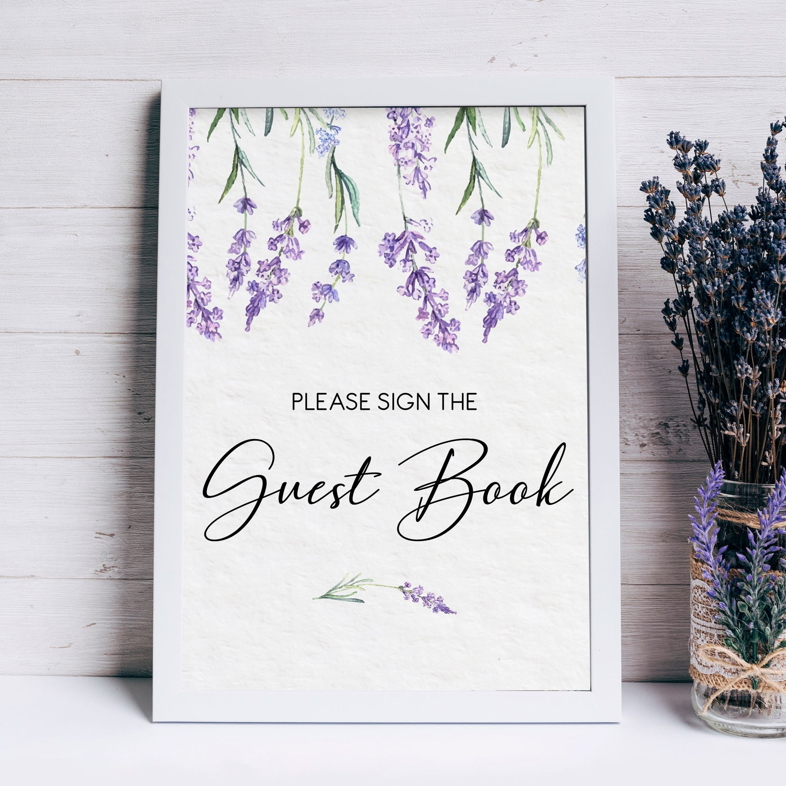 Country Lavender Guest Book Sign Bridal Shower Sign | Etsy