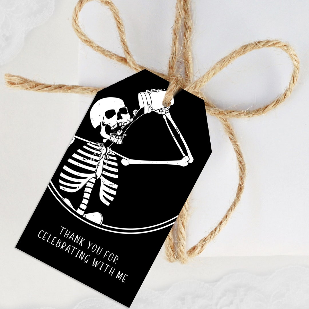 Buy Printable Gift Tags Printable Skeleton Death to My 20s Gift Tags ...
