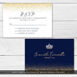 Navy and Gold Glitter Food Menu, Dinner Party Menu, Food Menu, Dinner ...