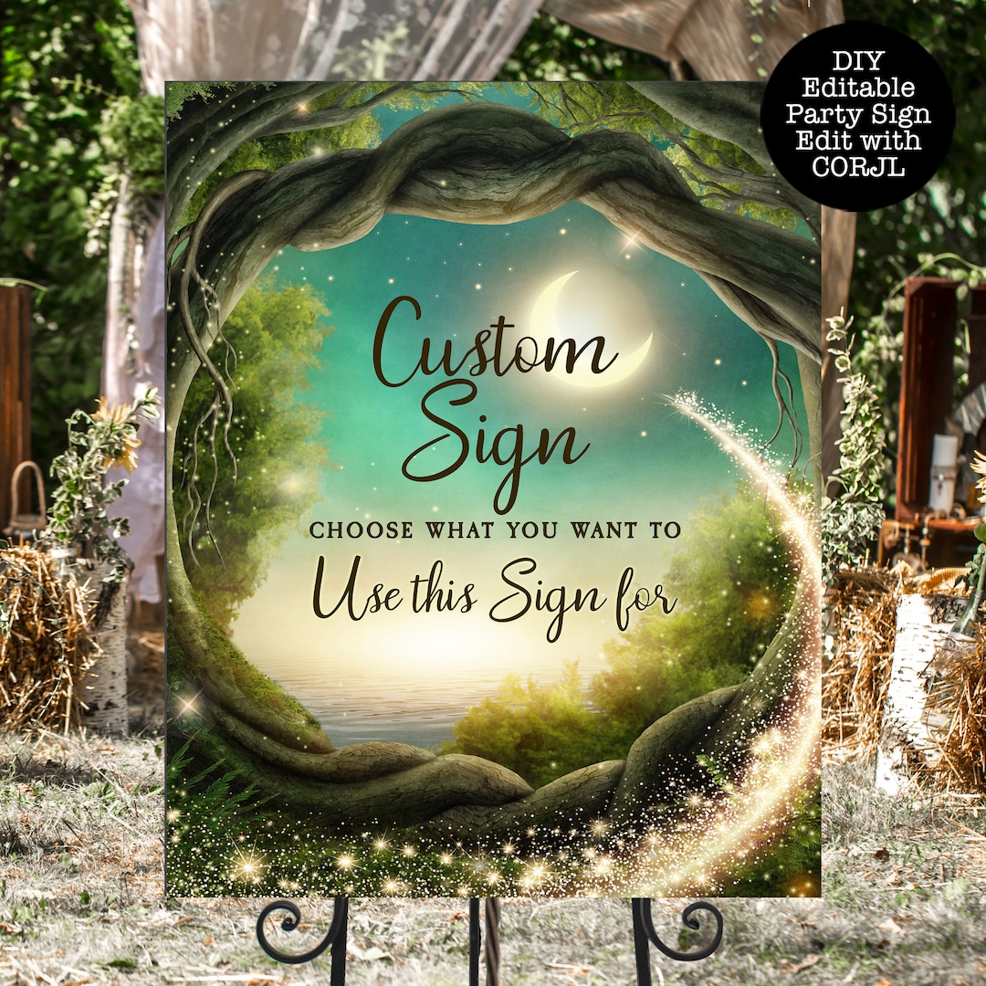 Enchanted Forest Custom Sign, Enchanted Evening Signs, Printable Party ...