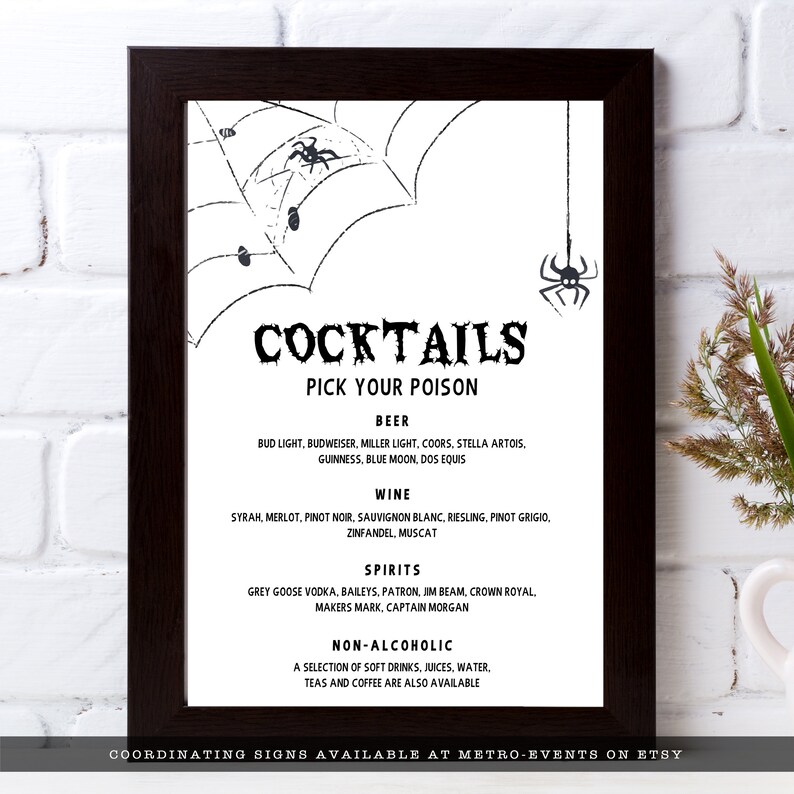 Spider Web Food Menu Halloween Menu Custom Dinner Menu | Etsy