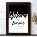 Modern White and Black Welcome Sign, Printable Party Sign, Instant ...