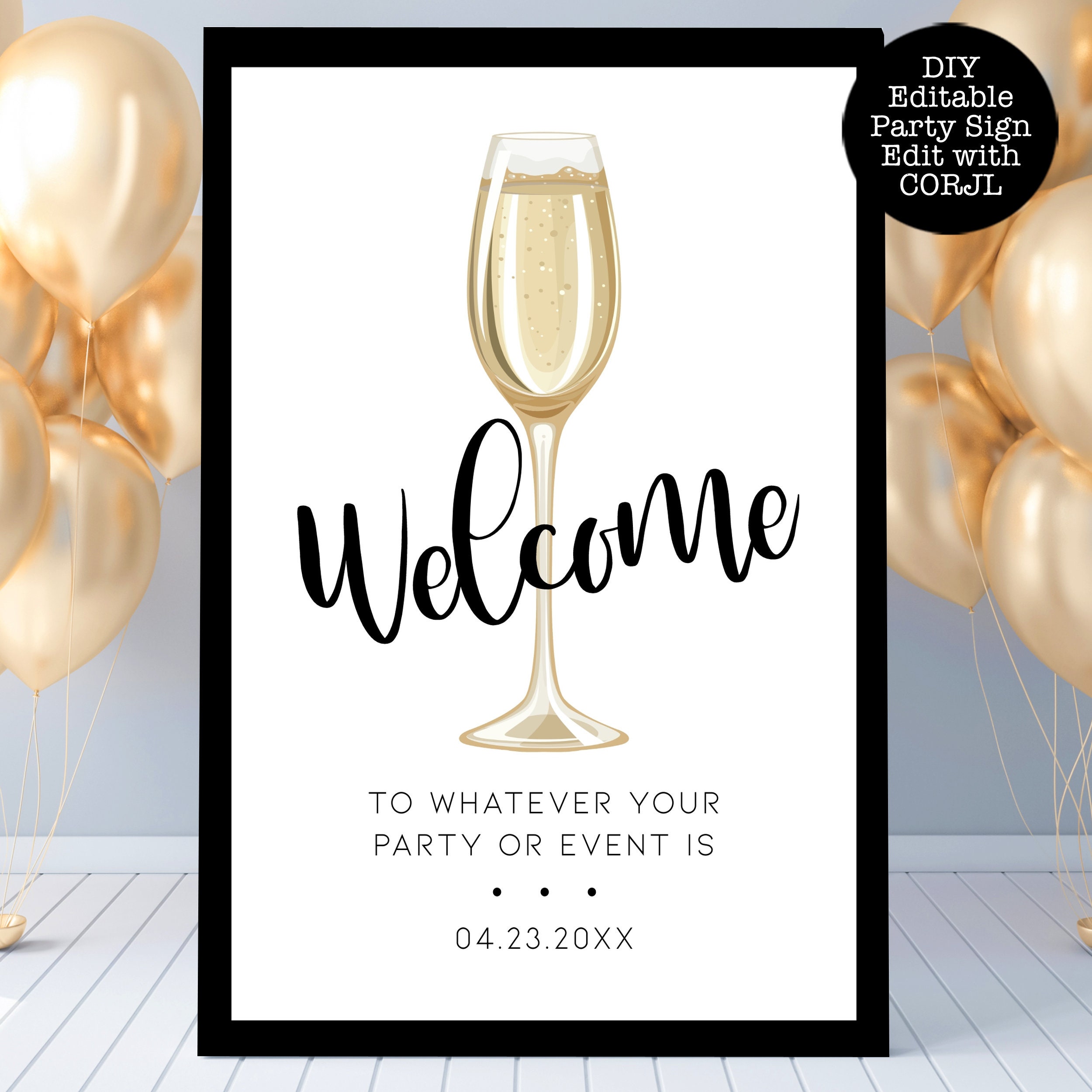 Printable Party Sign Welcome Signs Corjl Template Instant Download ...