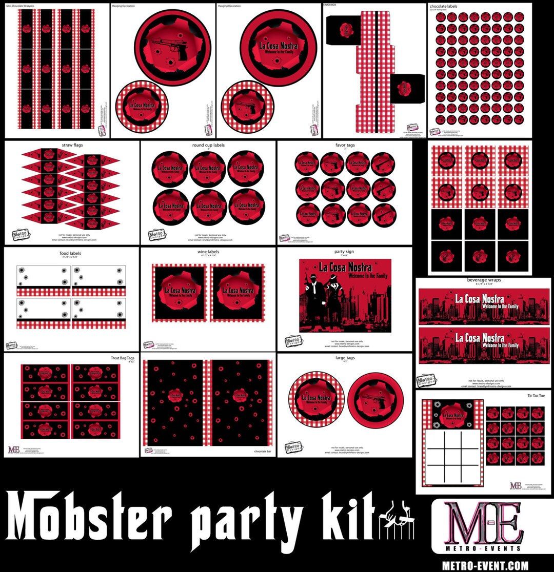Mobster Party Decorations Kit, Mafia Theme (instant Download) - Etsy