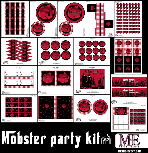 Mobster Party Decorations, Mob Party, Gangster Party, Instant Download ...