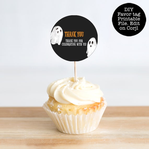 Ghost Printable Thank You Tags, Halloween Cupcake Toppers, Fall Gift ...
