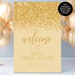 Gold Glitter Welcome Sign Glam Party Sign Gold Glitter Sign - Etsy