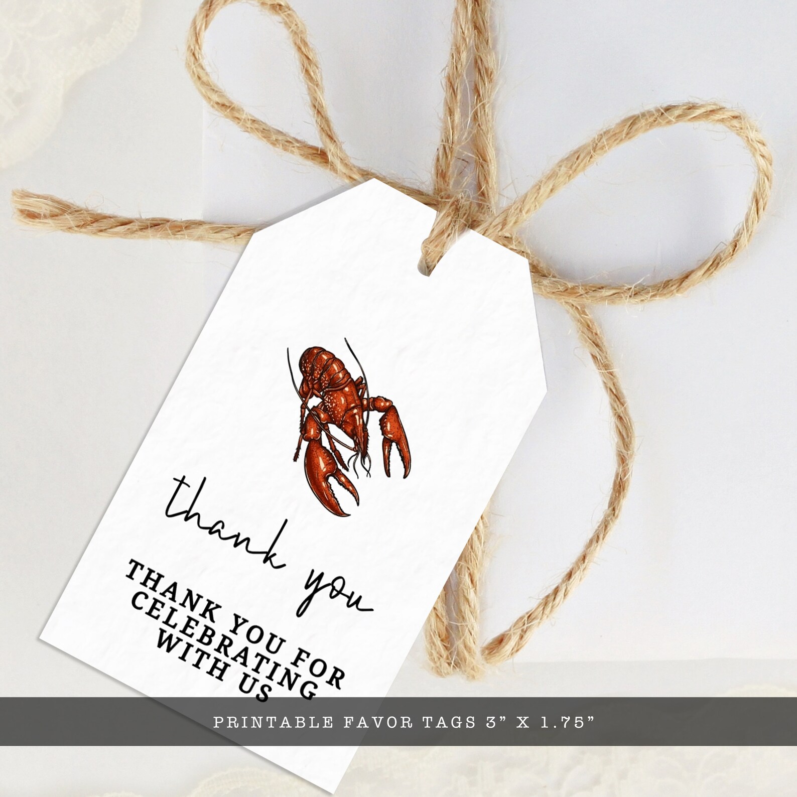 Lobster Favor Tags Sea Creature Tags Red and Black Favor - Etsy
