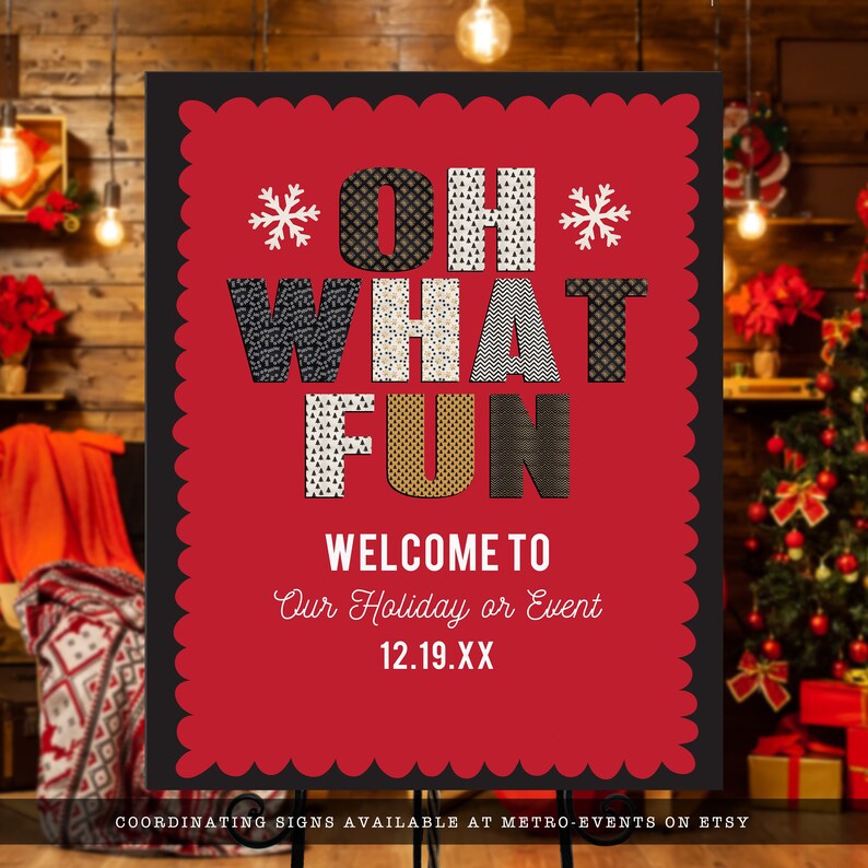 Oh What Fun Holiday Party Invitations Printable Invitations - Etsy