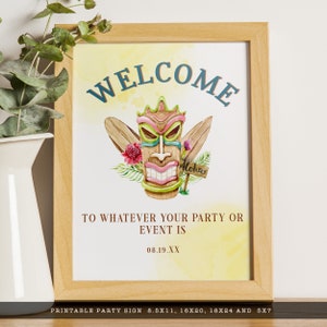 Editable Welcome Signs Tiki Printable Signs Custom Summer - Etsy