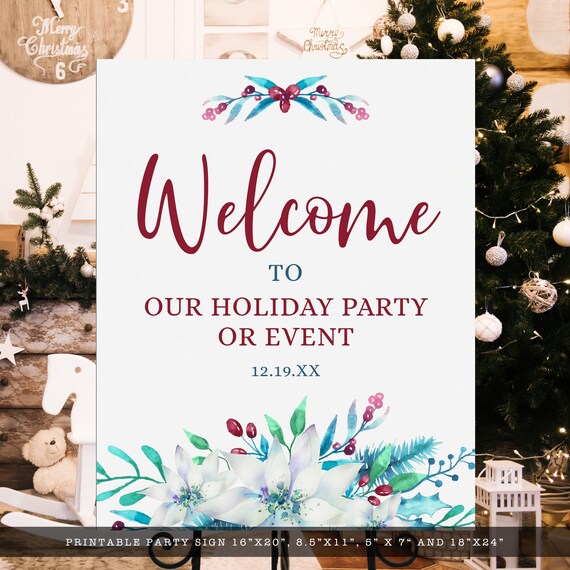 Holiday Welcome Signs Printable Welcome Sign Instant | Etsy