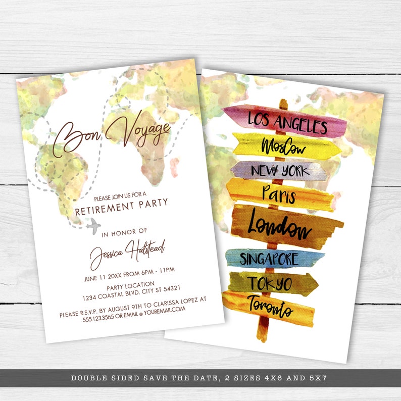Travel Retirement Party Invitation Traveling Party Invite - Etsy