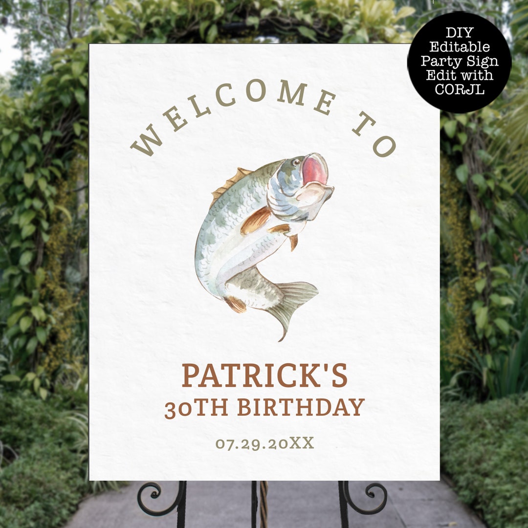 Gone Fishing Welcome Sign, Jumping Fish Printable Sign, Printable Sign ...