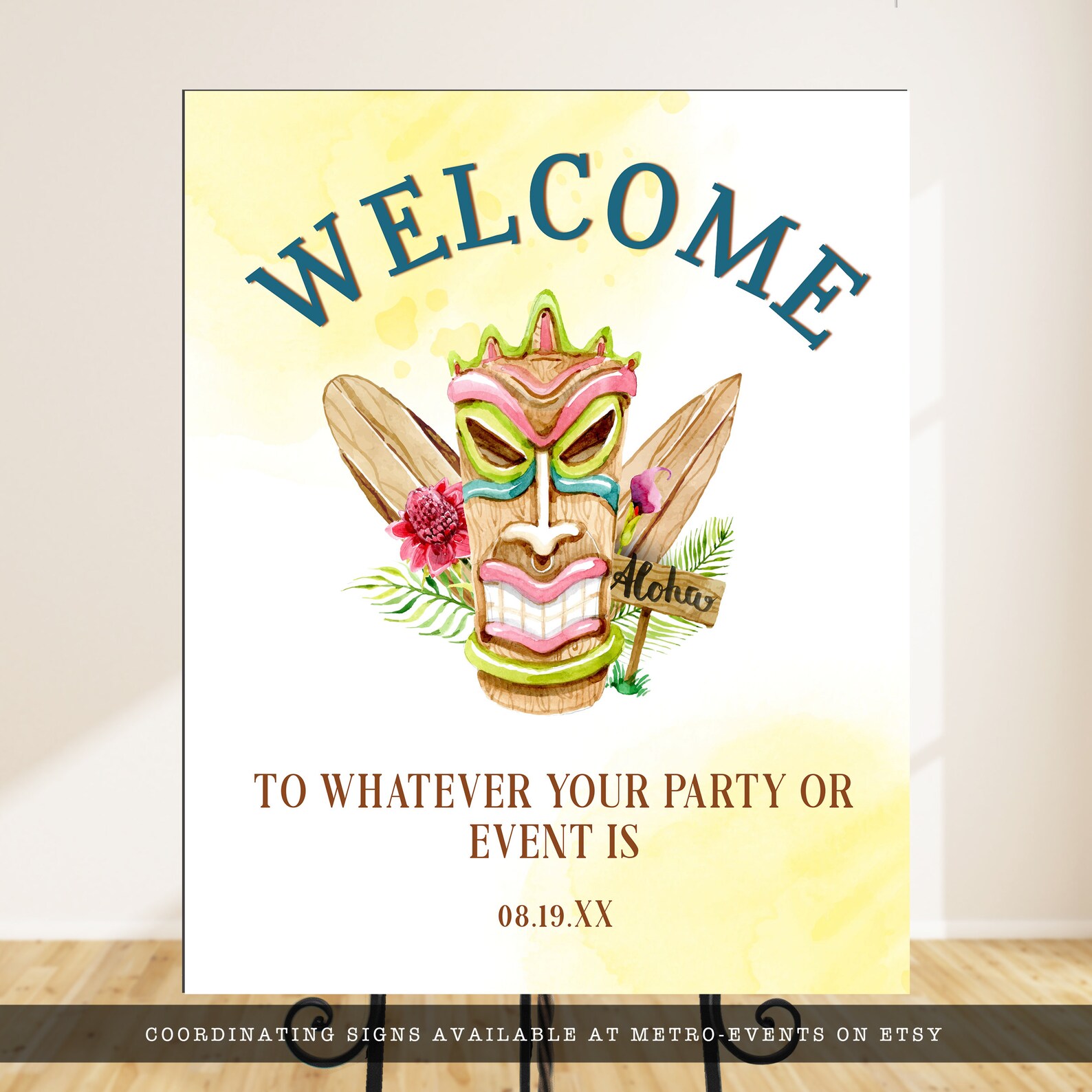Editable Photo Birthday Invitation Tiki Photo Invite - Etsy