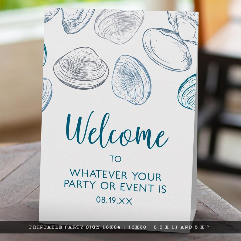 Clambake Welcome Sign Clambake Signs Ocean Welcome Template - Etsy