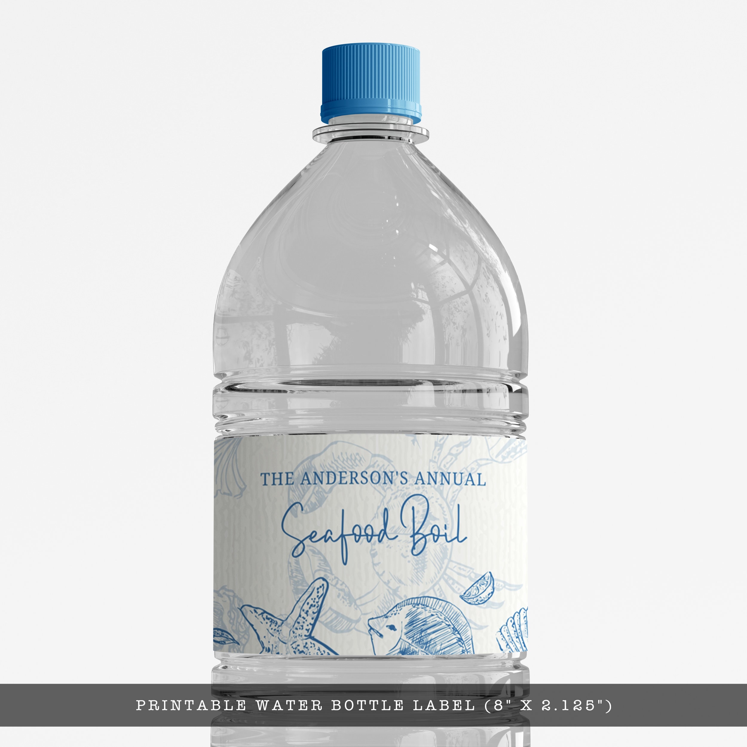 Coastal Water Bottle Labels, Seafood Boil Printable Drink Labels ...