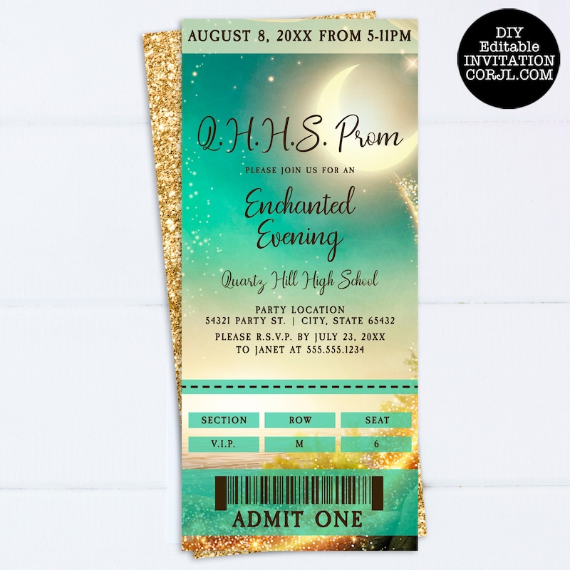 Prom Ticket - Etsy
