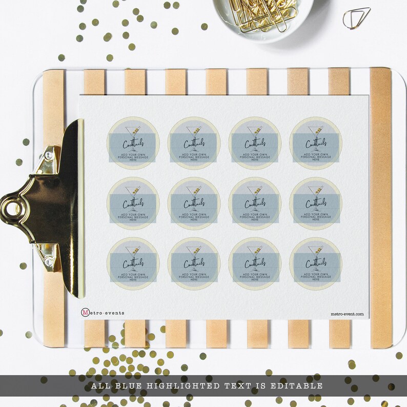 Editable Retro Cocktail Gift Tag Retro Favor Tag Printable - Etsy