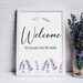 Purple Lavender Welcome Sign, Wedding Sign, Bridal Shower Sign ...