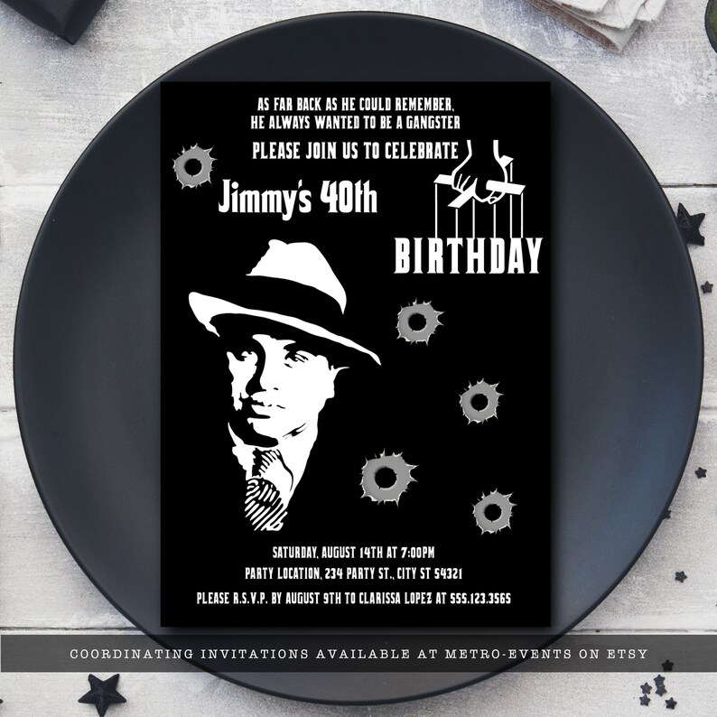 Black and White Mobster Themed Welcome Signs Gangster Party | Etsy