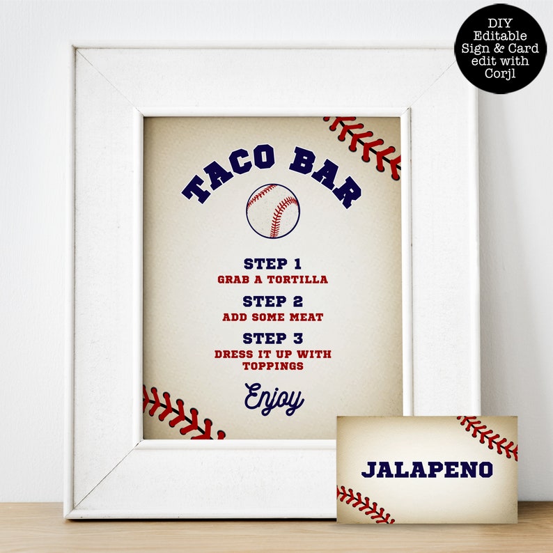 Baseball Food Signs Food Label Baseball Themed Food Signs | Etsy