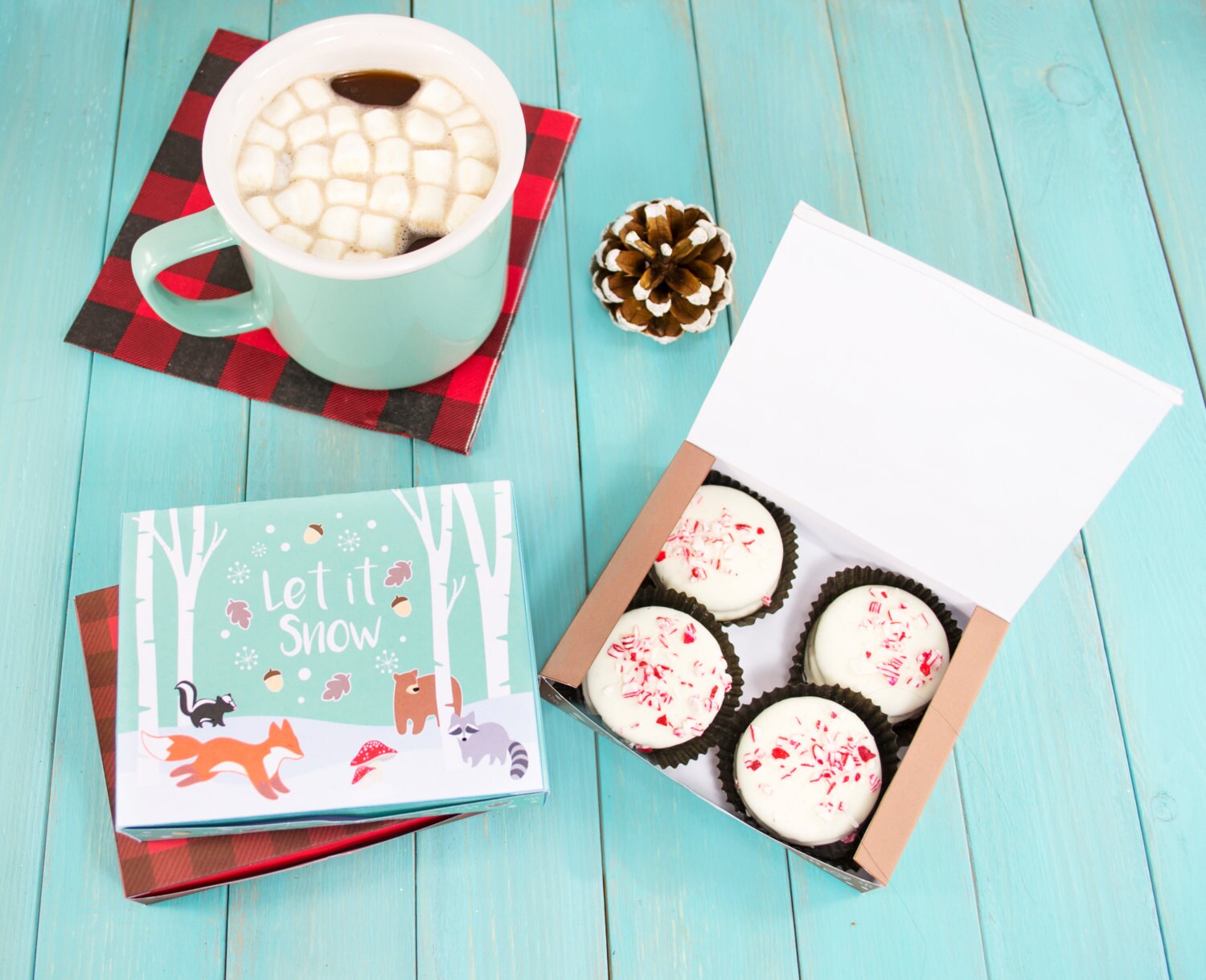 Printable Winter Woodland Cookie Boxes, Set of 3 Printable Gift Boxes ...