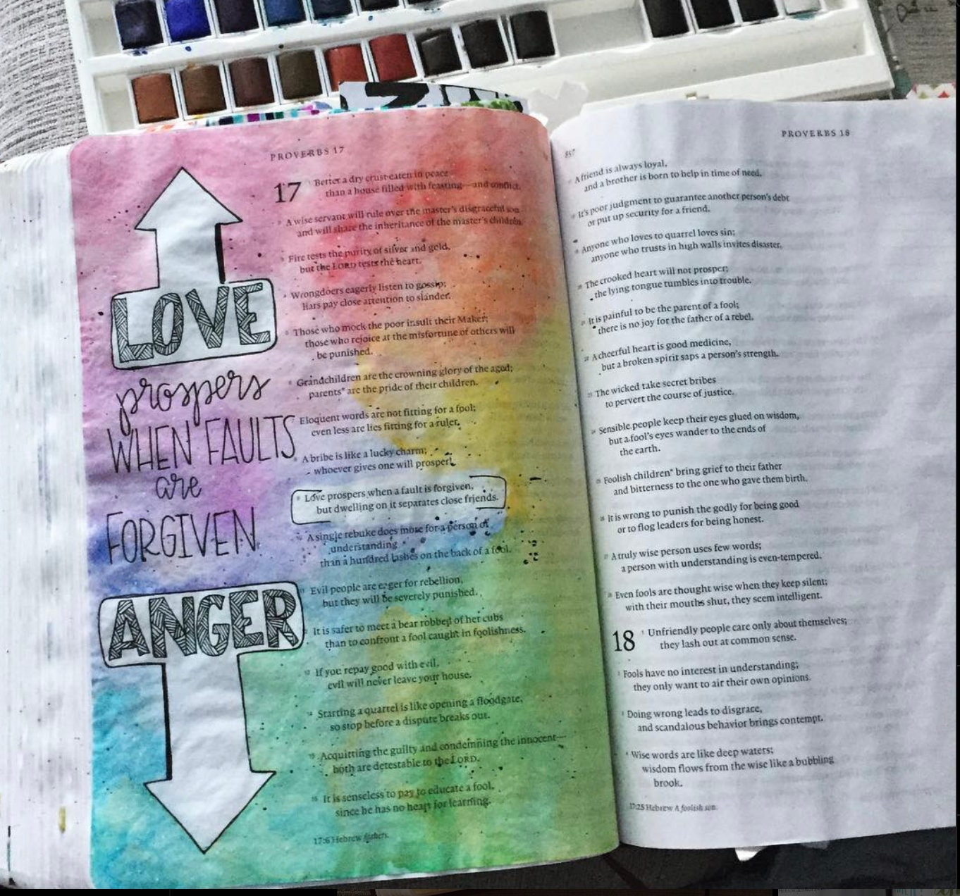 Custom Bible With Painted Bible Art Pages. - Etsy