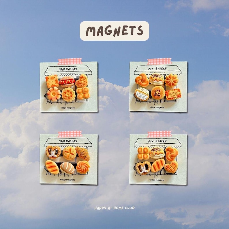 Cute Fridge Magnets UK, Mini Bakery Resin Set, Kawaii Kitchen Decor ...