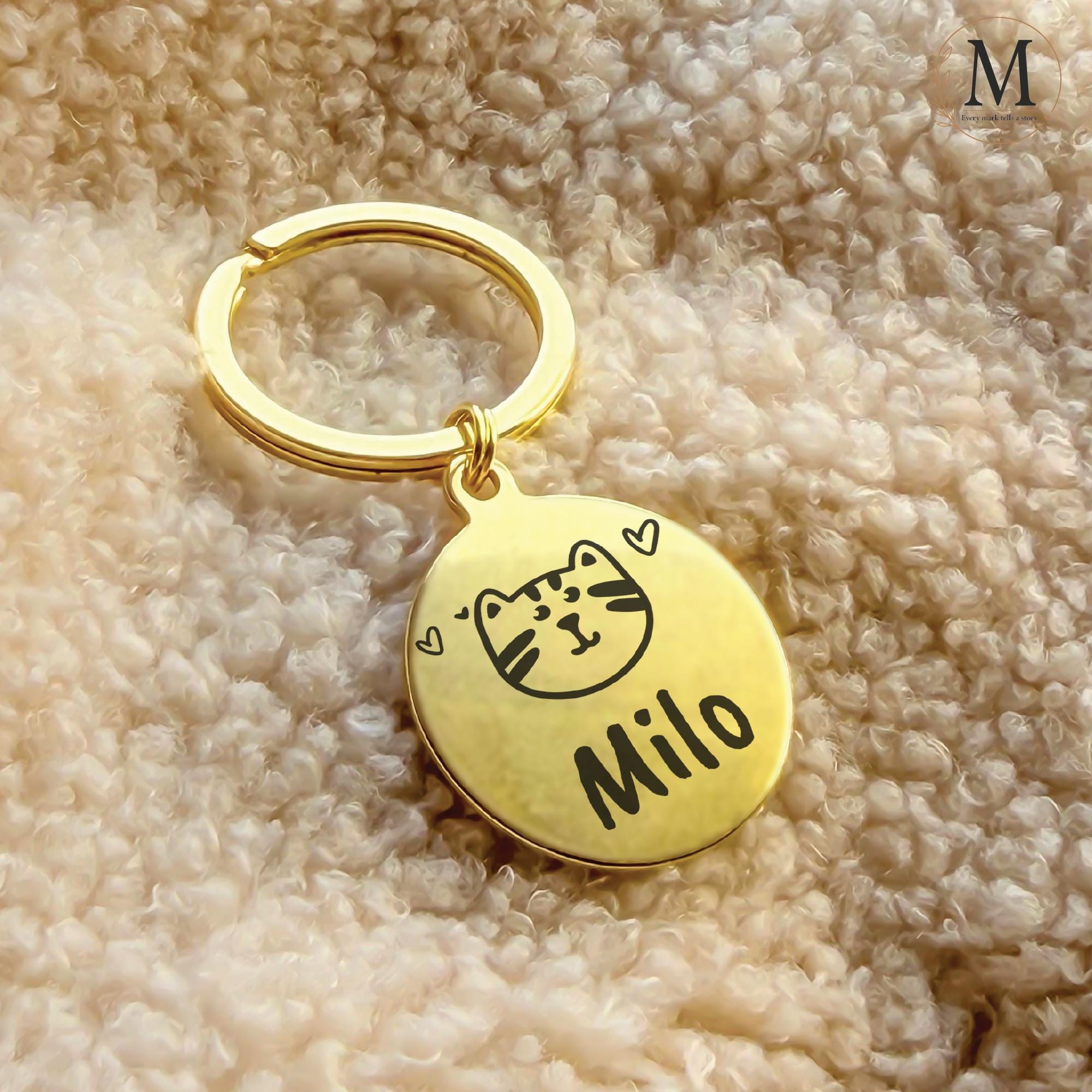 Personalised Cat/dog ID Tag | Custom Engraved Pet Tag | Cute Cat Name ...