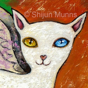White Angel Cat-angel Cat-cat Print-animal Lovers-cat Lovers Gift - Etsy