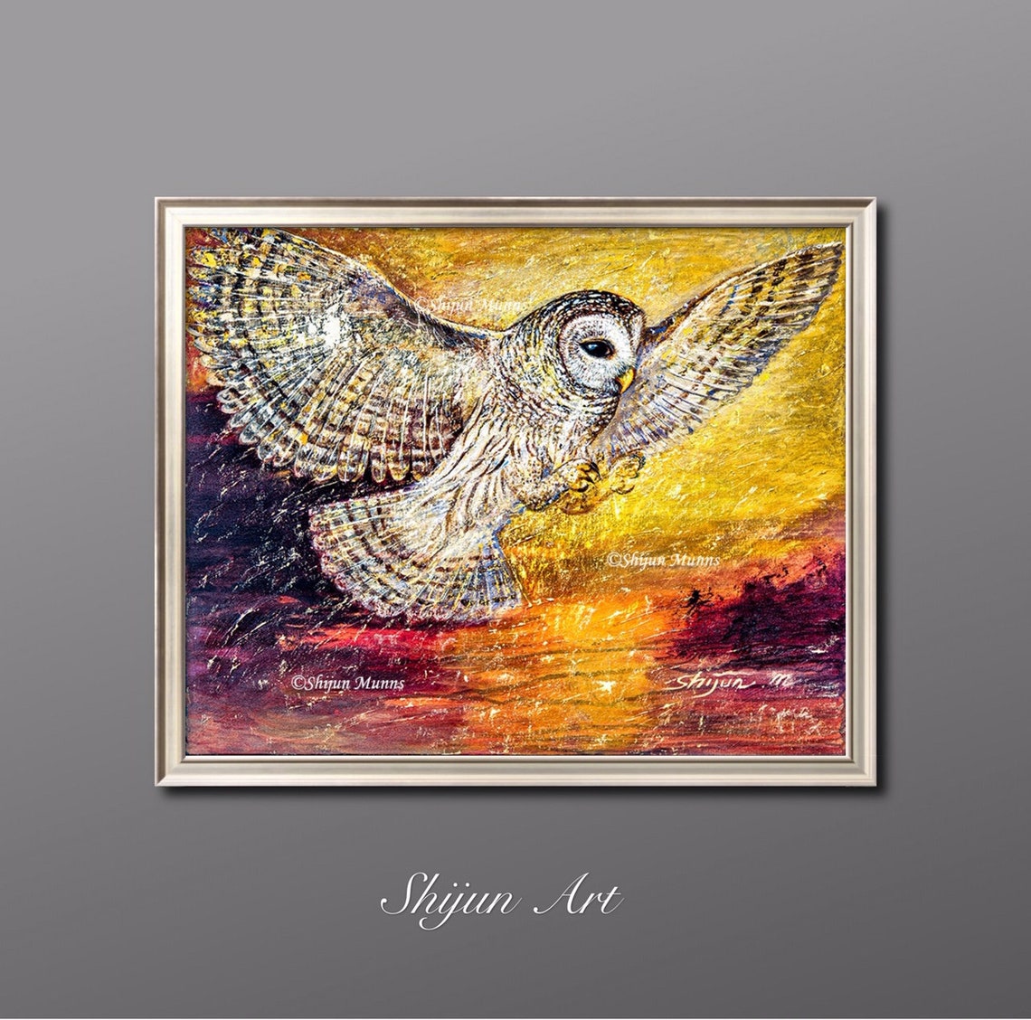 Flying Owl Art Print-Professional Quality Prints on canvas or | Etsy