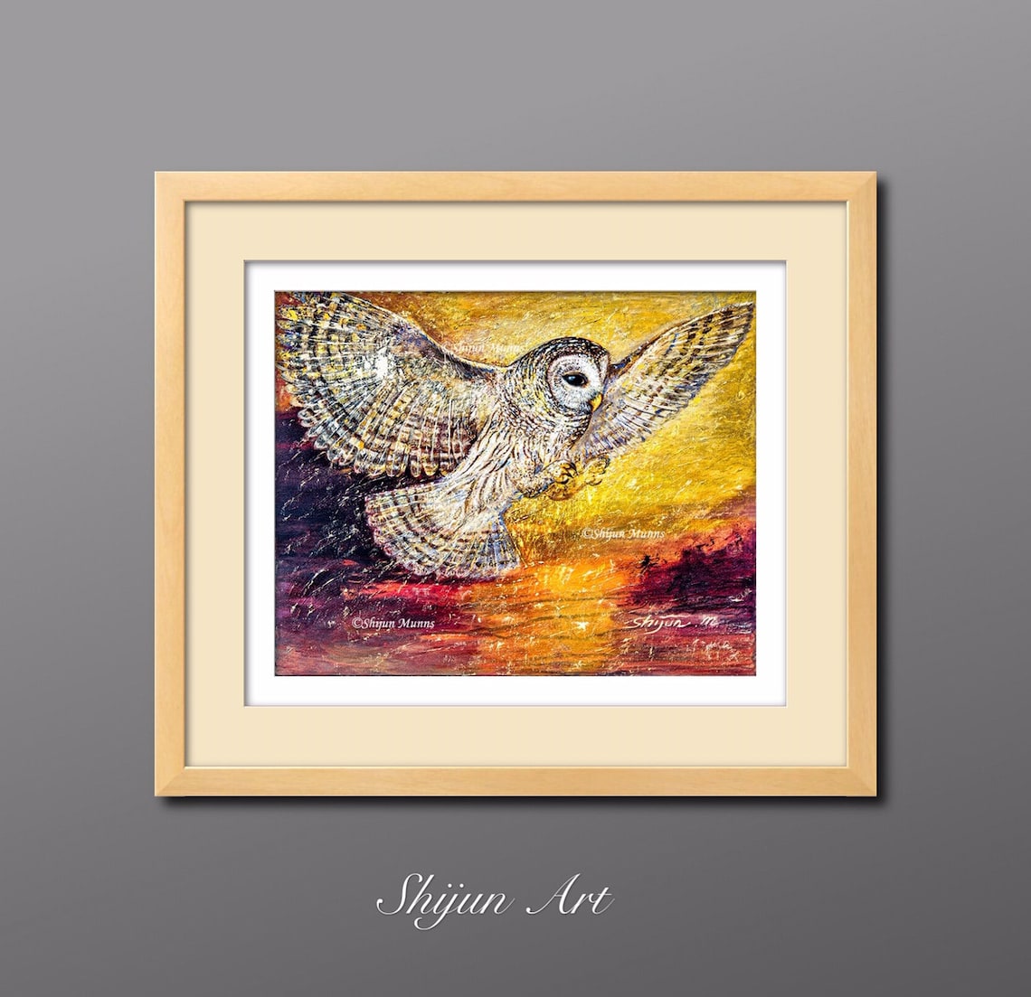 Flying Owl Art Print-Professional Quality Prints on canvas or | Etsy