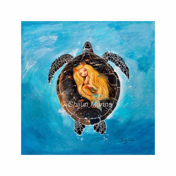 Mermaid Art Flying to Your Dream Fairytale Fantasy Wall Art - Etsy