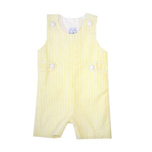 Monogrammed Yellow Seersucker Shortall, Monogrammed Yellow Shortall ...
