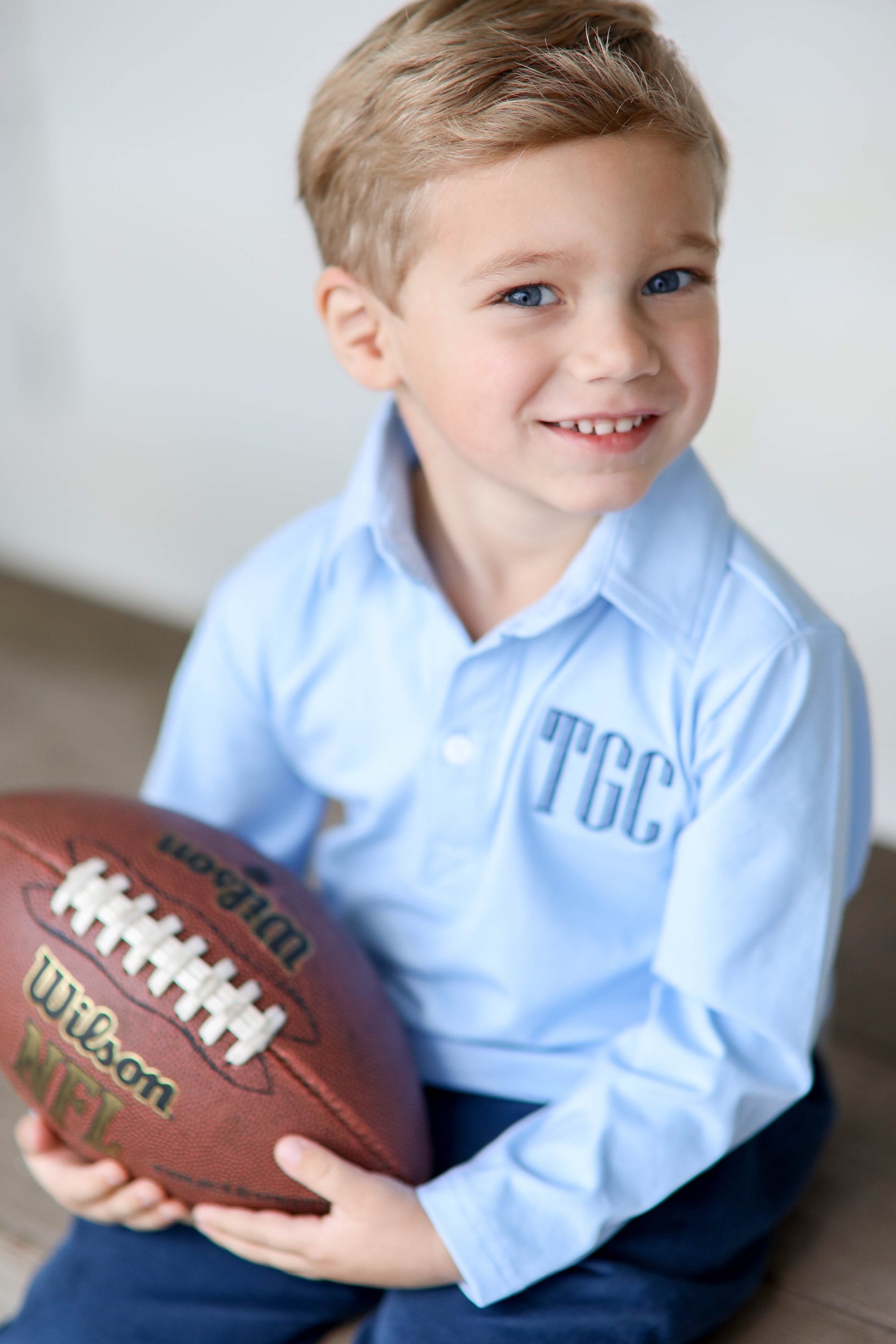Baby Blue Long Sleeve Monogrammed Polo Shirt Boy Polo Shirt - Etsy