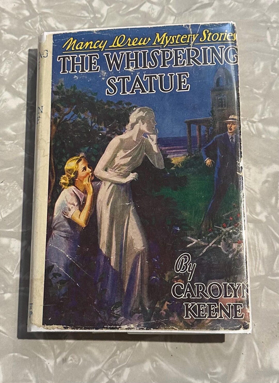 Nancy Drew 14 DJ the Whispering Statue White Spine Tandy Art Carolyn ...