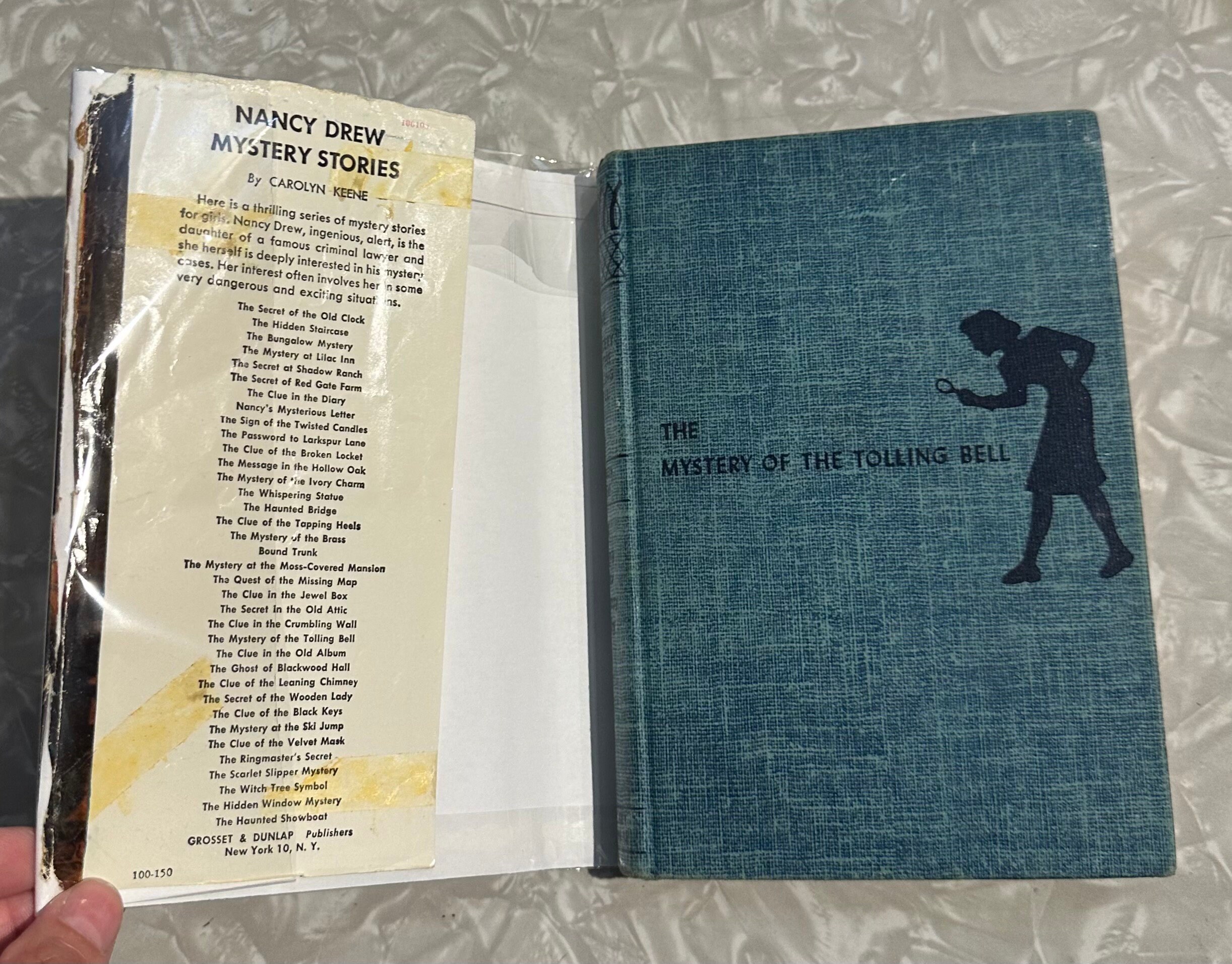 Nancy Drew DJ #23 Mystery of the Tolling Bell Russell Tandy Art Blue ...