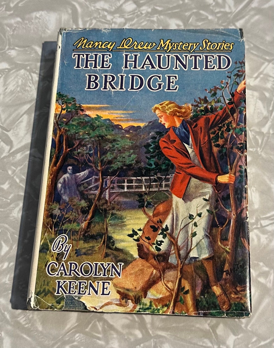 Nancy Drew 15 DJ Haunted Bridge White Spine Russell Tandy Cover Carolyn ...
