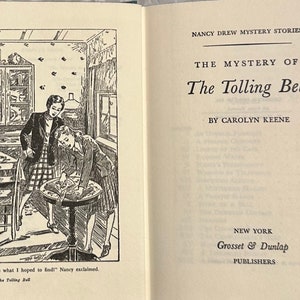 Nancy Drew DJ #23 Mystery of the Tolling Bell Russell Tandy Art Blue ...