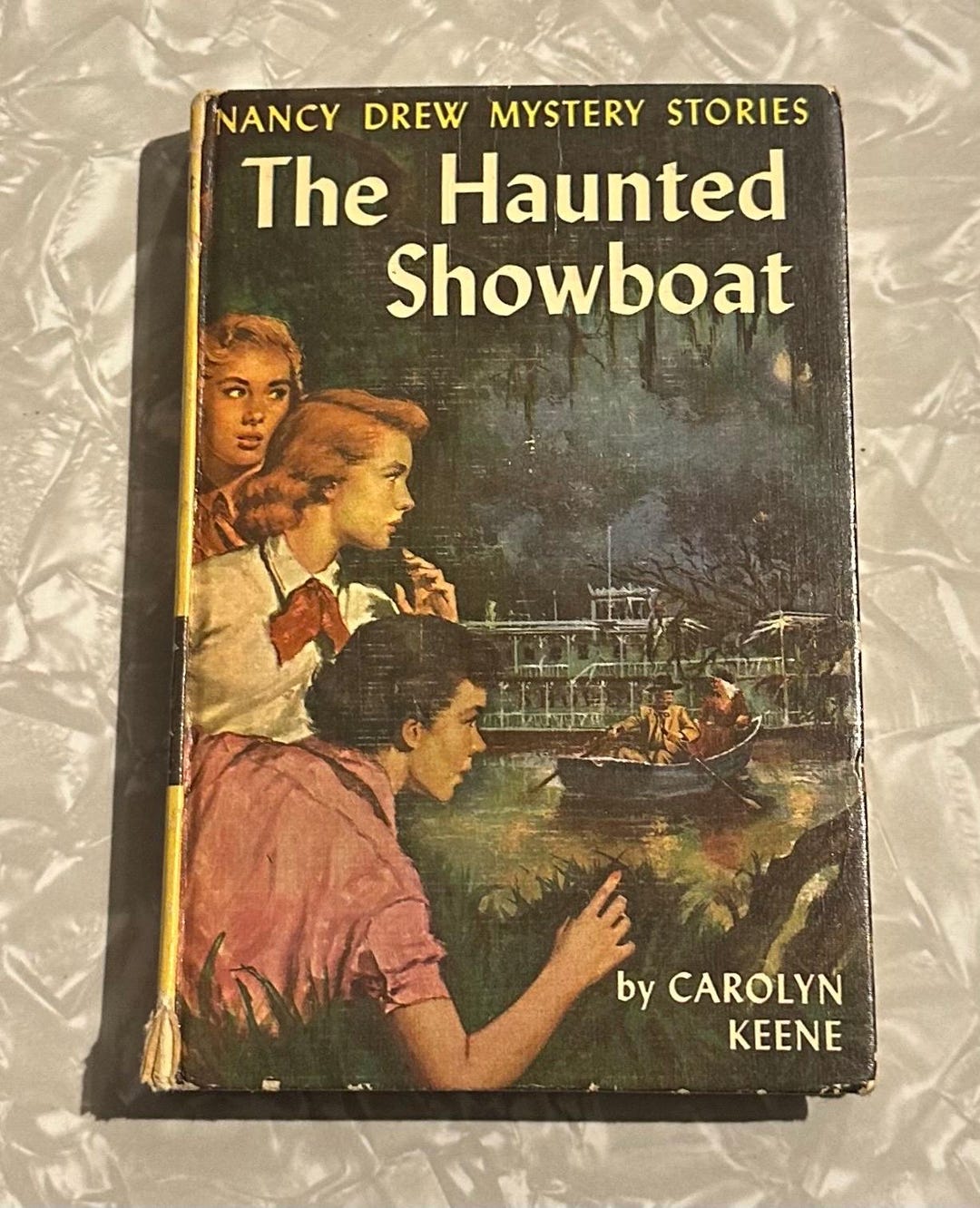 Nancy Drew #35 Haunted Showboat Yellow Matte PC Carolyn Keene Blue ...